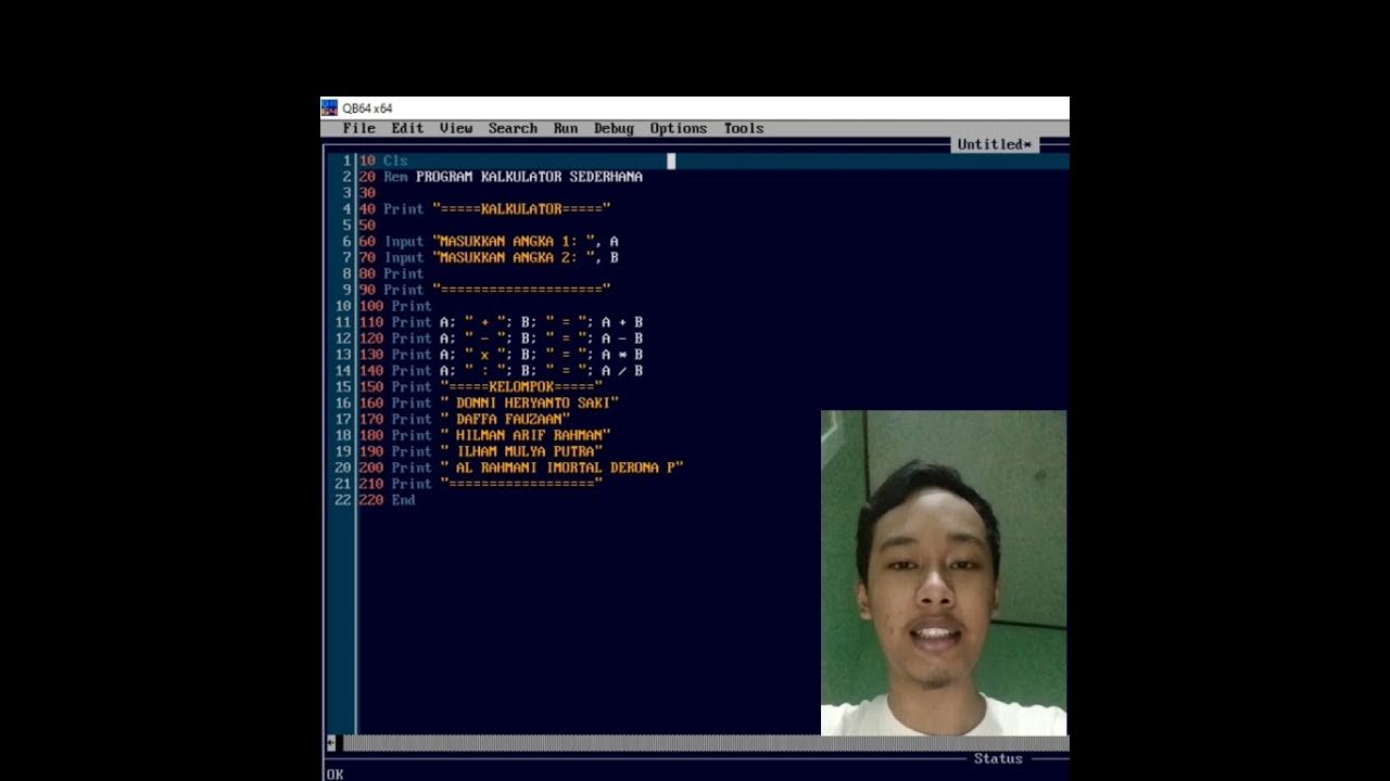 CARA MEMBUAT KALKULATOR SEDERHANA MENGGUNAKAN QBASIC. - YouTube