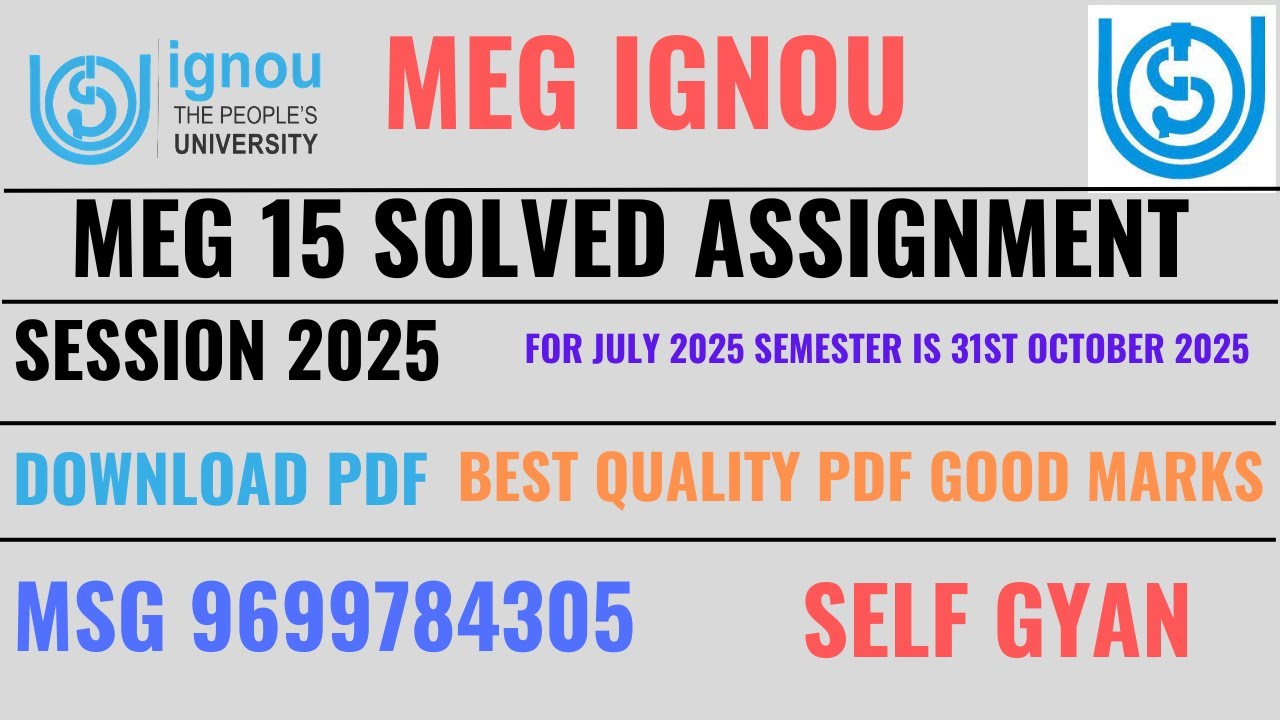 MEG 15 solved assignment 2025 IGNOU DOWNLOAD - YouTube