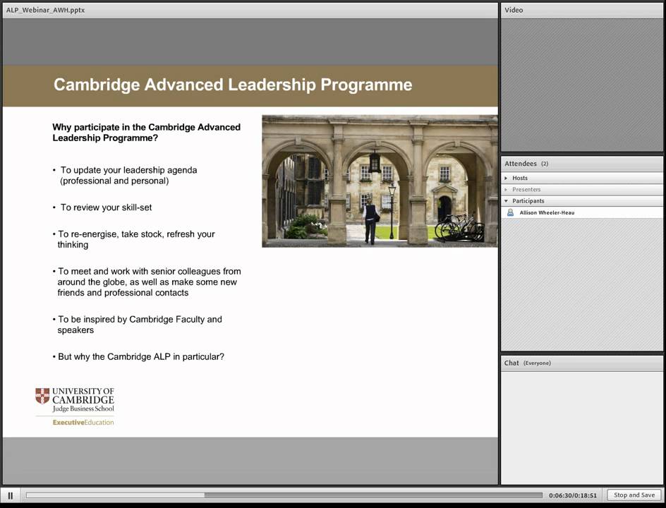 Cambridge Advanced Leadership Programme (ALP) Webinar - YouTube