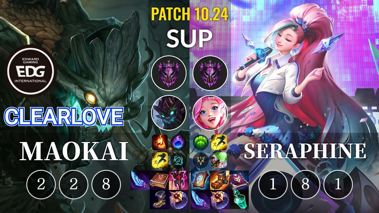 EDG Clearlove Maokai vs Seraphine Sup - KR Patch 10.24 - YouTube