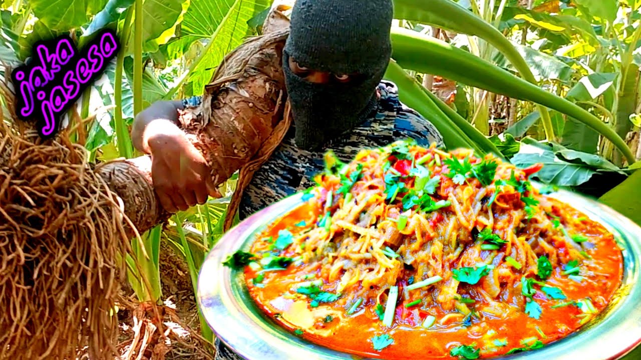 Giant Taro Root | Big Taro Root Cooking in Village | Taro Root Recipe ...