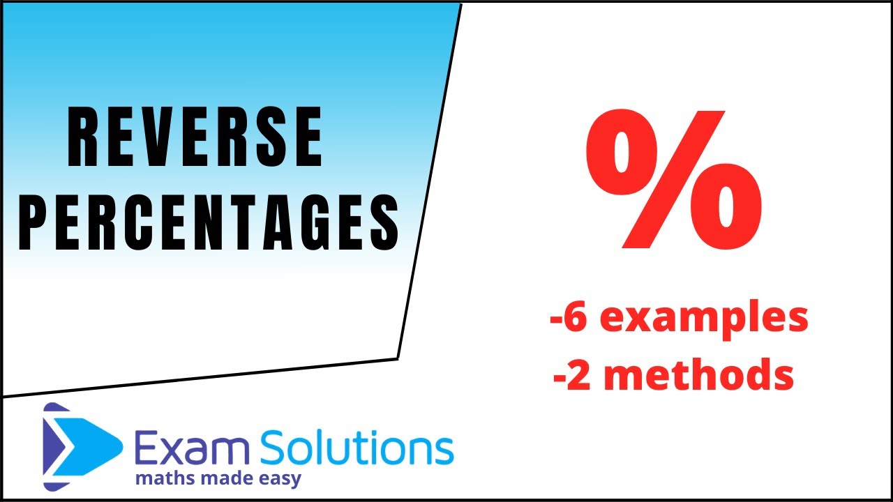 Reverse percentages | GCSE Maths Level 4-6 | ExamSolutions - YouTube