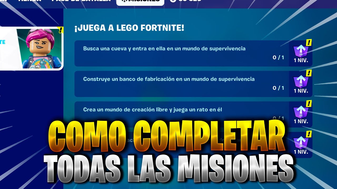 COMO COMPLETAR TODAS LAS MISIONES DE PRUEBA LEGO FORTNITE - YouTube