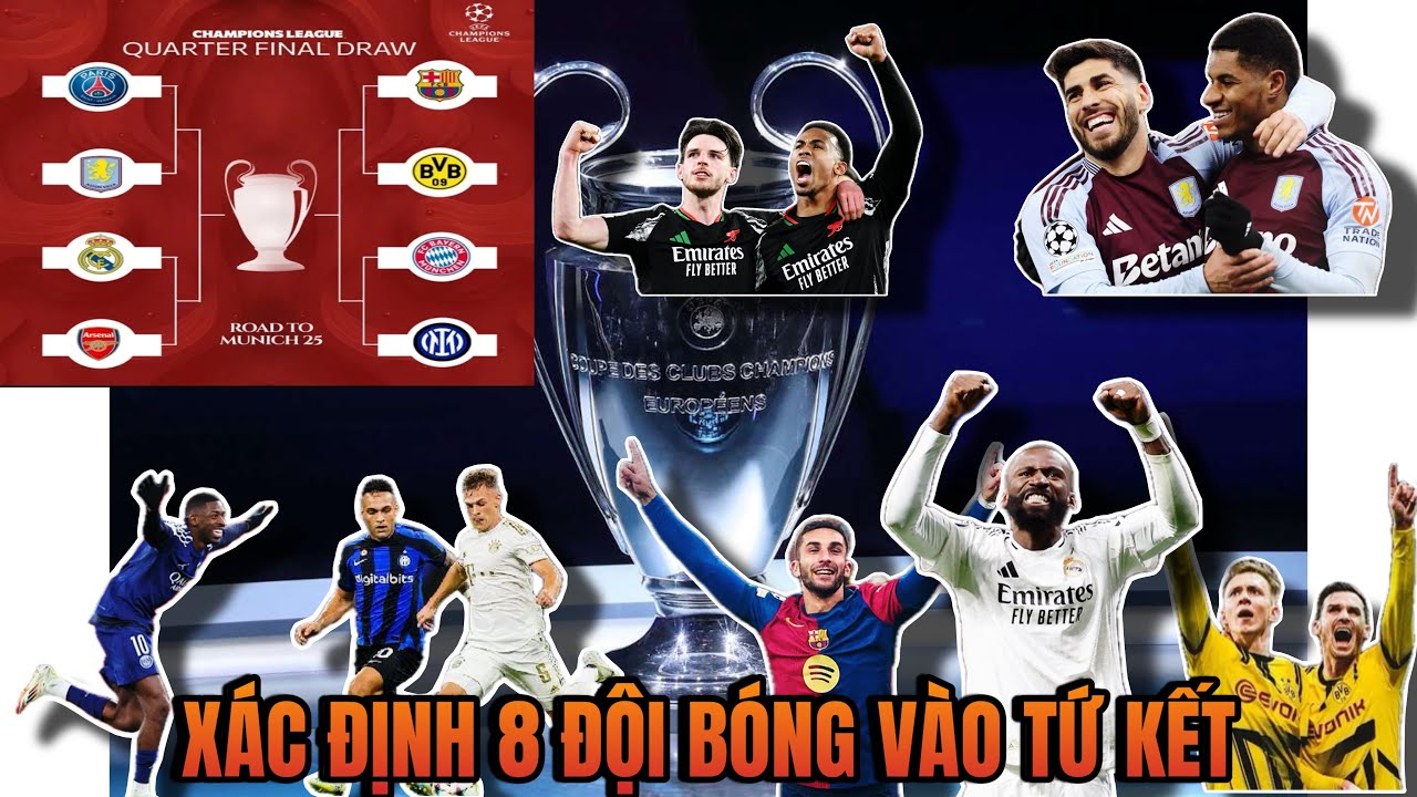 UEFA CHAMPIONS LEAGUE : 8 ĐỘI BÓNG VÀO TỨ KẾT - YouTube