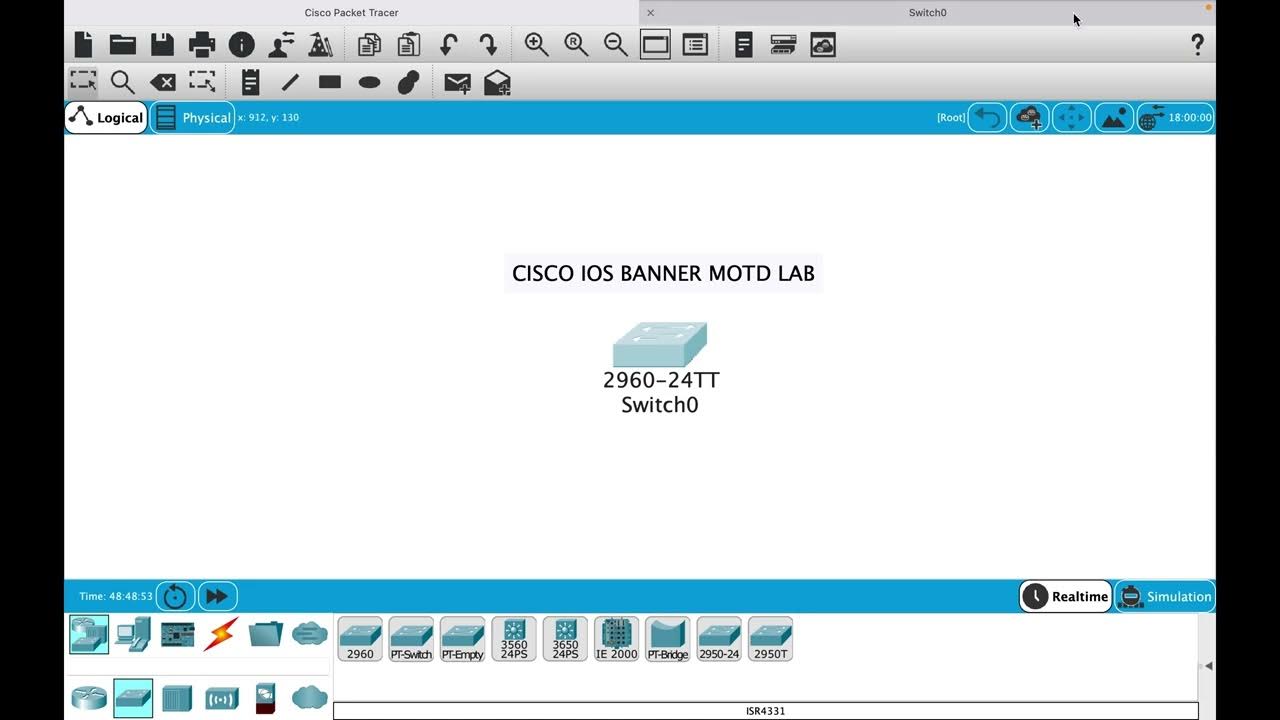 Cisco IOS BANNER MOTD Configuration lab - YouTube