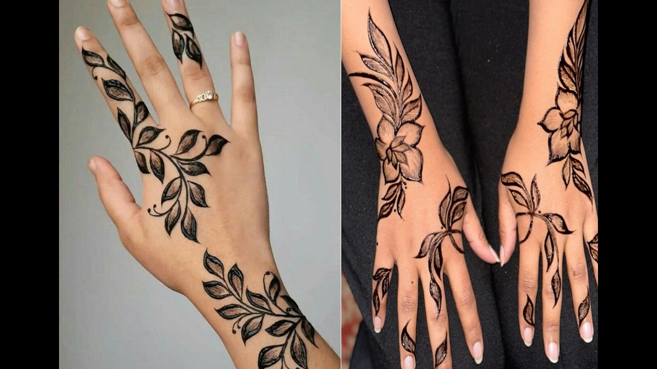 Leaves Back Hand Mehndi Designs| 🥰 Simple And Unique Designs| - YouTube