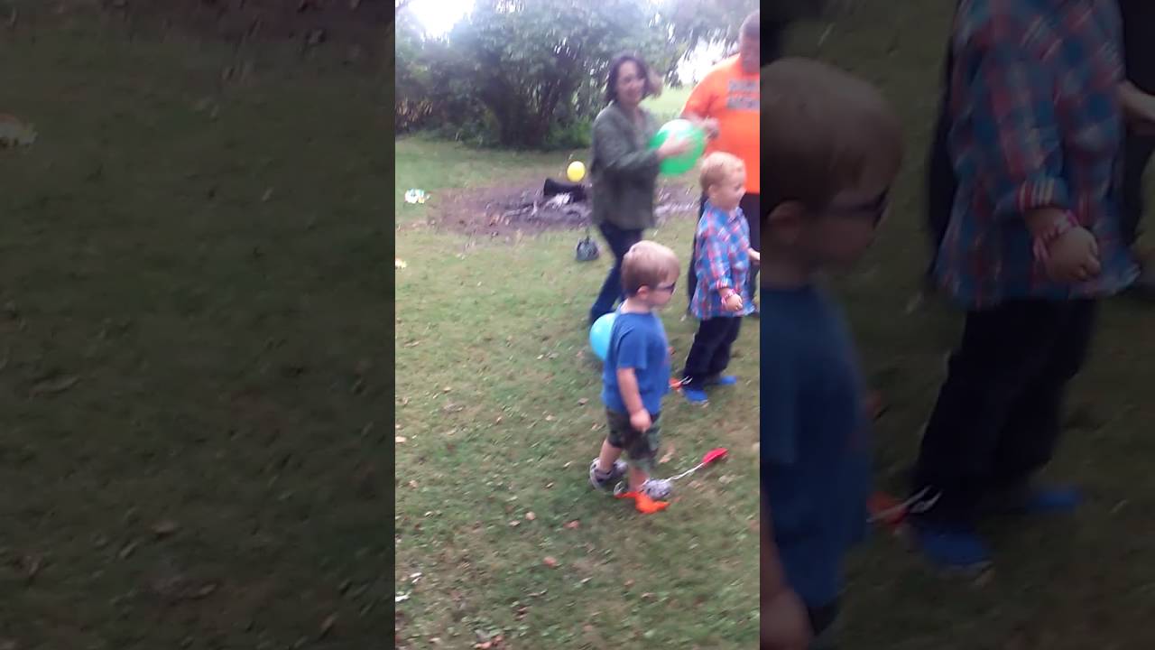 Ankle balloon game - YouTube