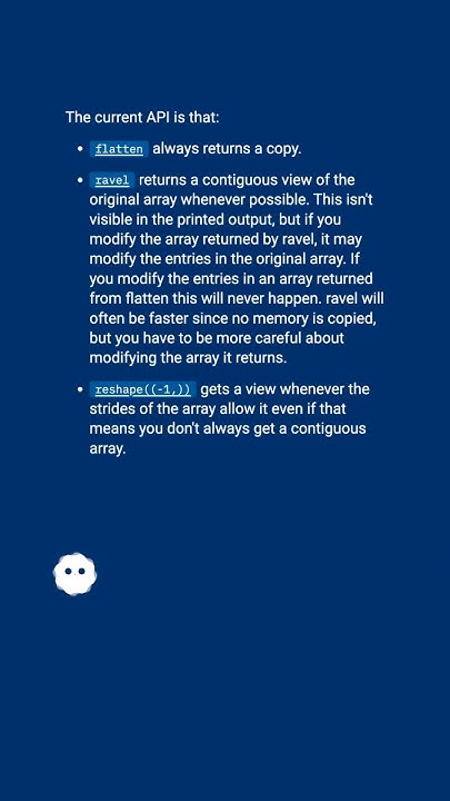What is the difference between flatten and ravel functions in numpy? #shorts - YouTube