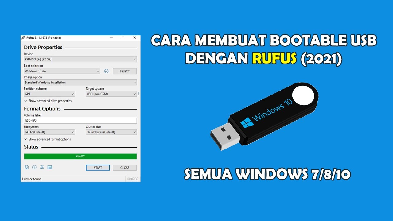 Cara Membuat Bootable Windows 10 di Flashdisk Dengan Rufus 100% Work Format GPT/MBR Terbaru ...