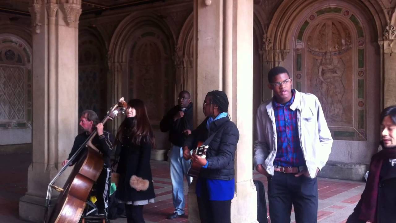Gospel group from Times Square church singing in Central Park - YouTube