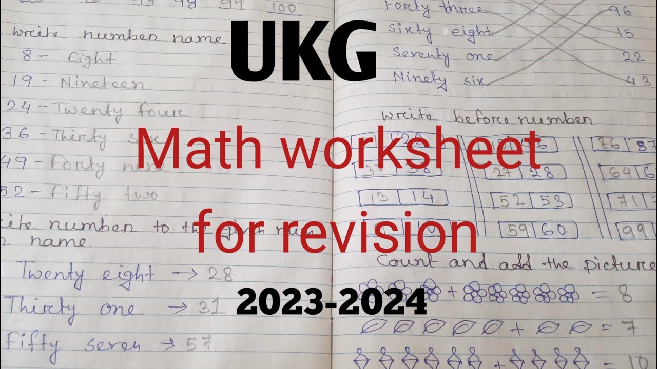 UKG Math worksheet ll Math worksheet for UKG ll senior KG Math ...