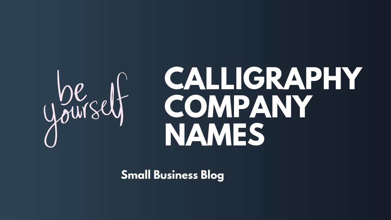 Best Calligraphy Business Names - YouTube