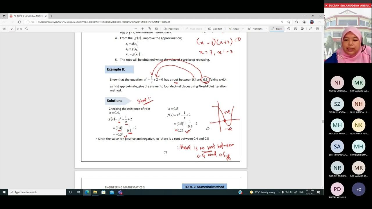 Meeting in DBM30033 ENGINEERING MATHEMATICS 3 20220421 100923 Meeting ...