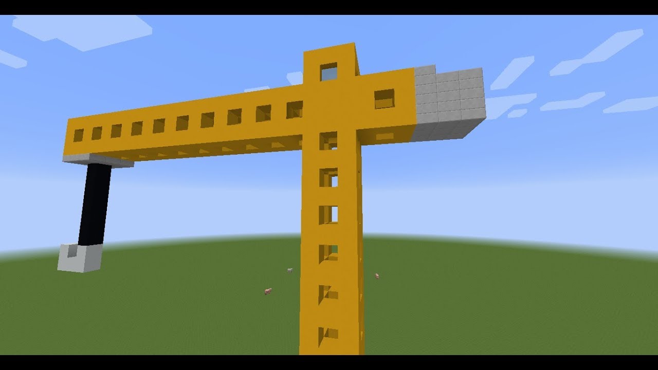 TUTO:comment construire une grue sur Minecraft - YouTube