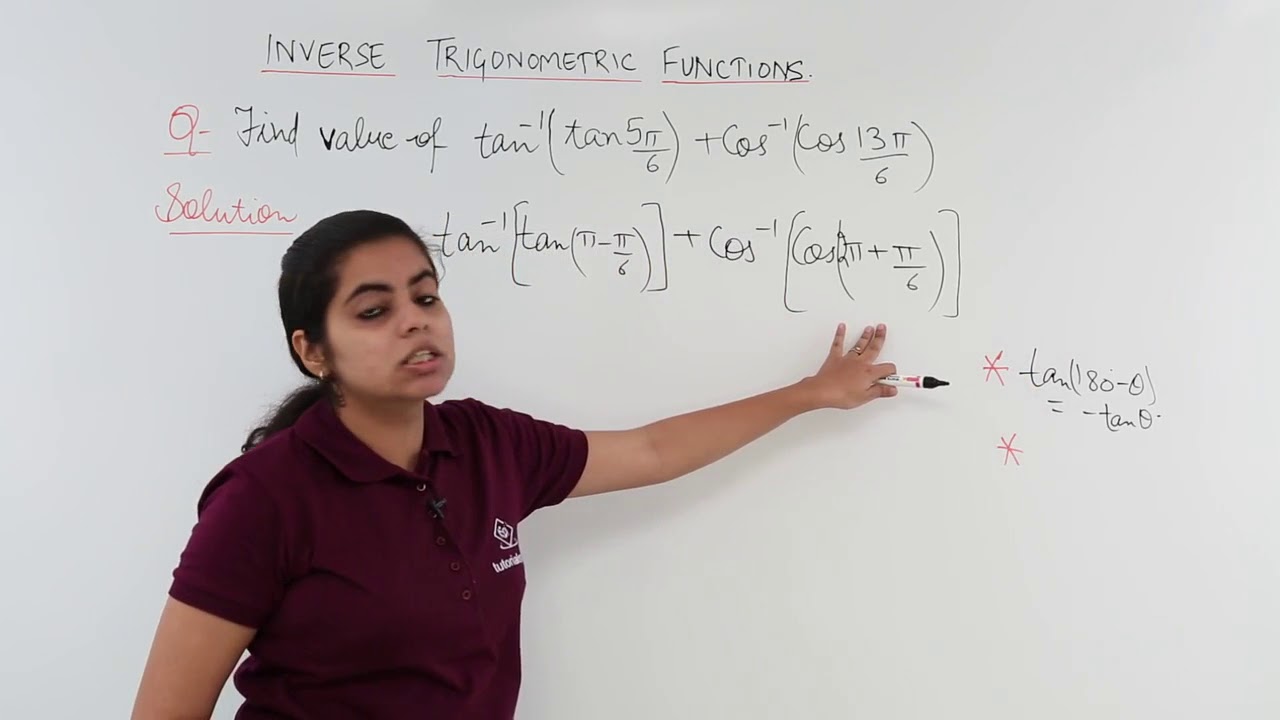Class 12th Numerical 2 On Properties Of Inverse Trigonometric Function Tutorials Point