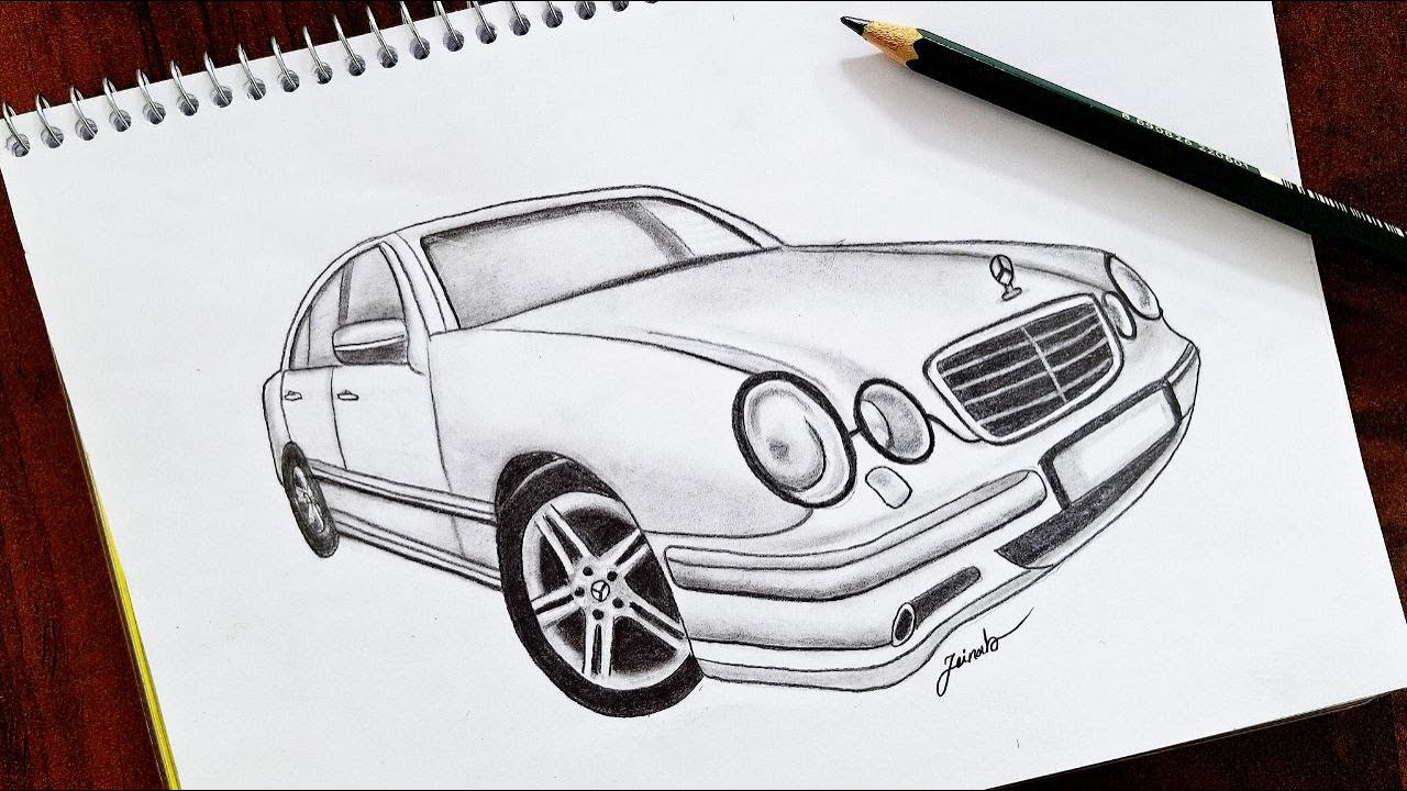 How to Draw a Realistic Car (Complete Tutorial) Realistic Car Drawing ...