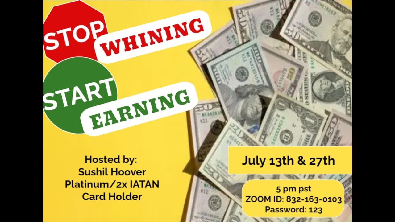 Stop Whining, Start Earning by Platinum Consultant/ 2x IATAN Card ...
