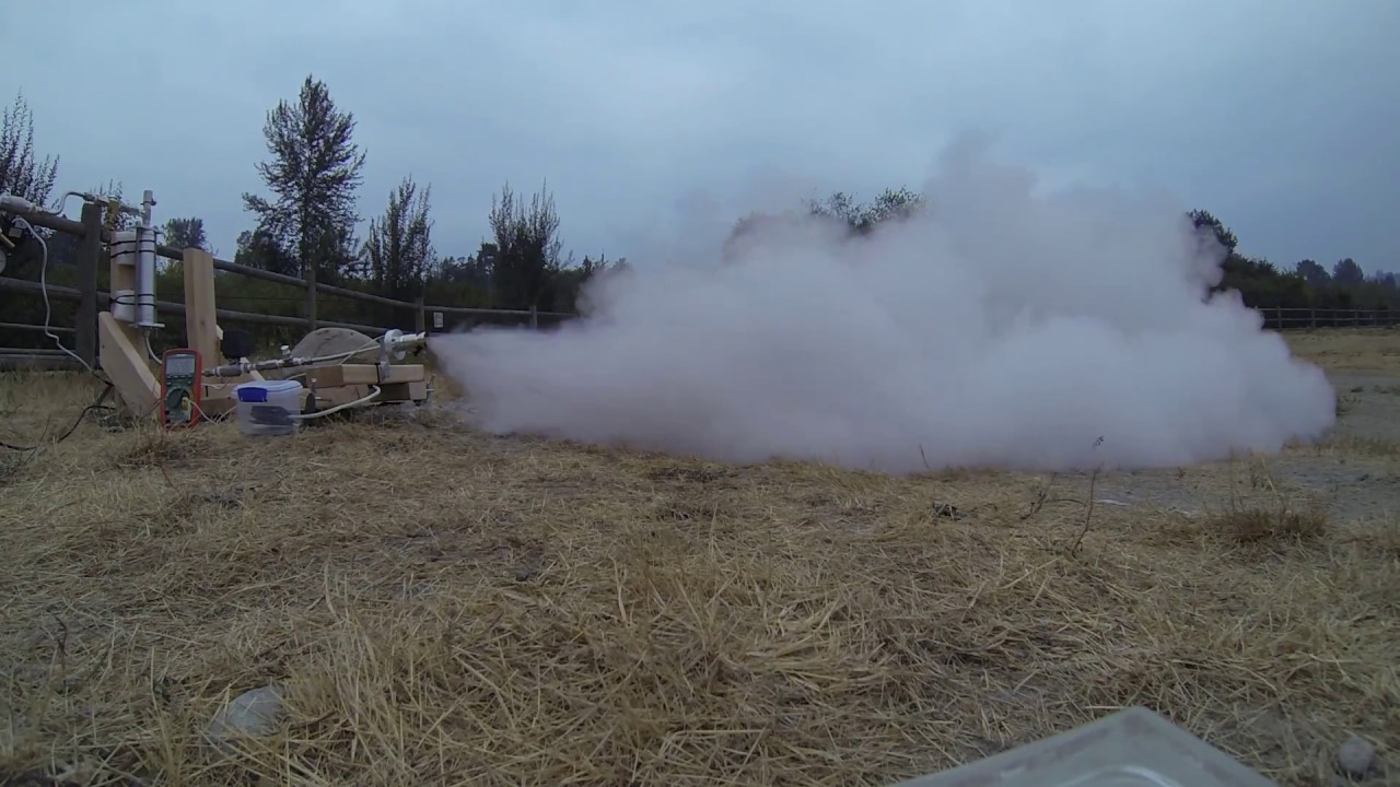 H2O2 Monopropellant Rocket Test - YouTube