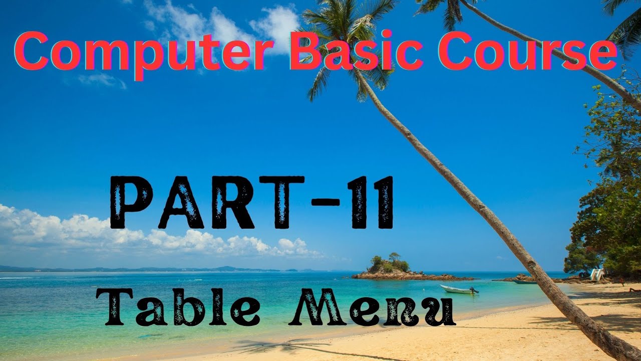 Table Menu MS Word । এমএস ওয়ার্ড টেবিল মেনু - YouTube