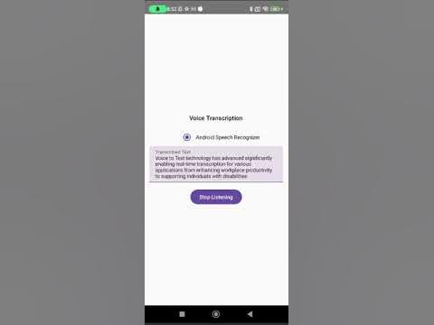 Real-Time Speech Transcription on Android with SpeechRecognizer (Demo) - YouTube
