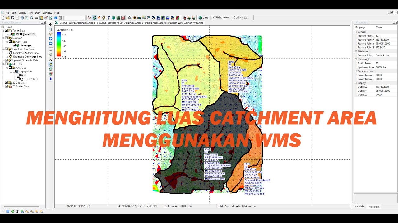 MENGHITUNG LUAS CATCHMENT AREA MENGGUNAKAN WMS #CALCULATE CATCHMENT ...