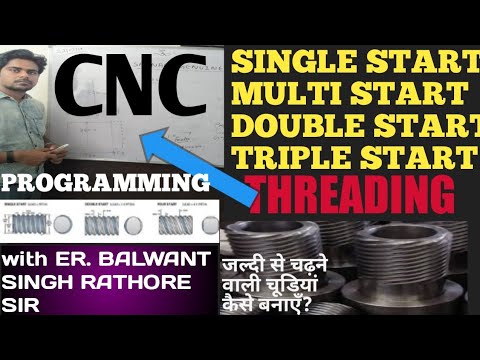 SINGLE START|DOUBLE START|MULTI START THREAD PROGRAMMING IN HINDI CNC PROGRAMM BY ER BALWANT ...