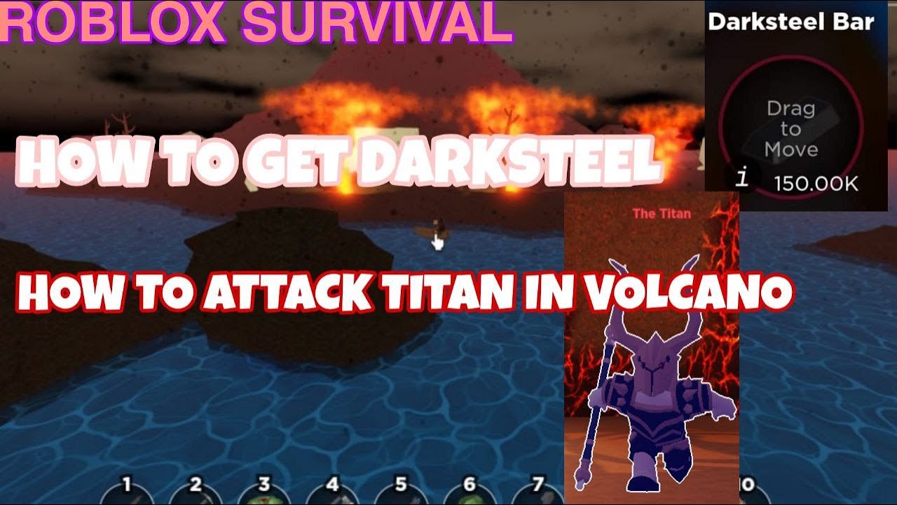 【Roblox Surviral Game】 How to attack Titan in volcano and get the ...