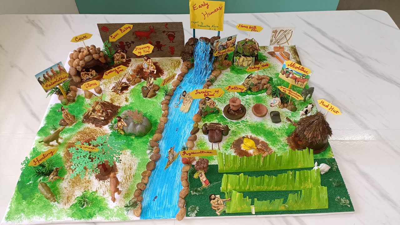 💥Early Humans Science Project🏞️Stone Age#paleolithic#mesolithic# ...