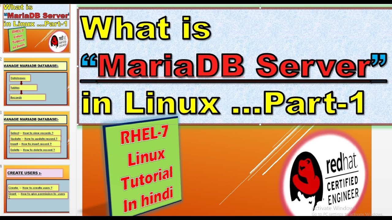What is mariadb server in linux in hindi....(PART-1) - YouTube
