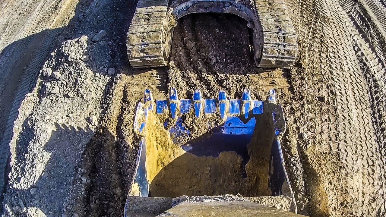 Gopro cam on arm of excavator - YouTube