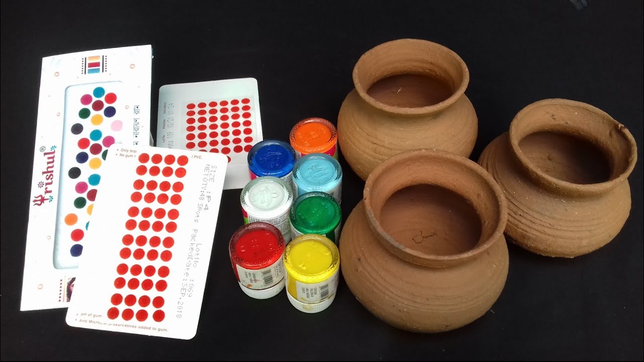 3 Easy Pot Painting For Diwali | Beautiful Pot Painting Ideas Using ...