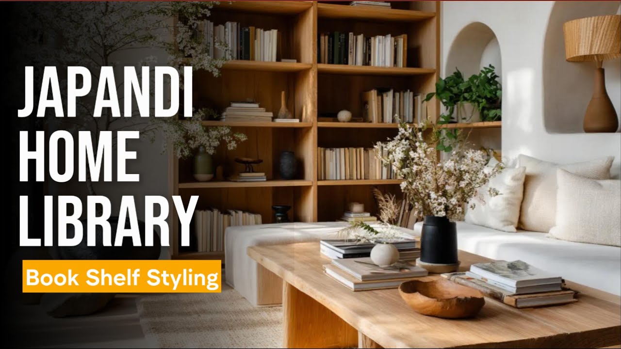 Japandi Home Library: Japanese and Scandinavian Minimalist Book Shelf ...