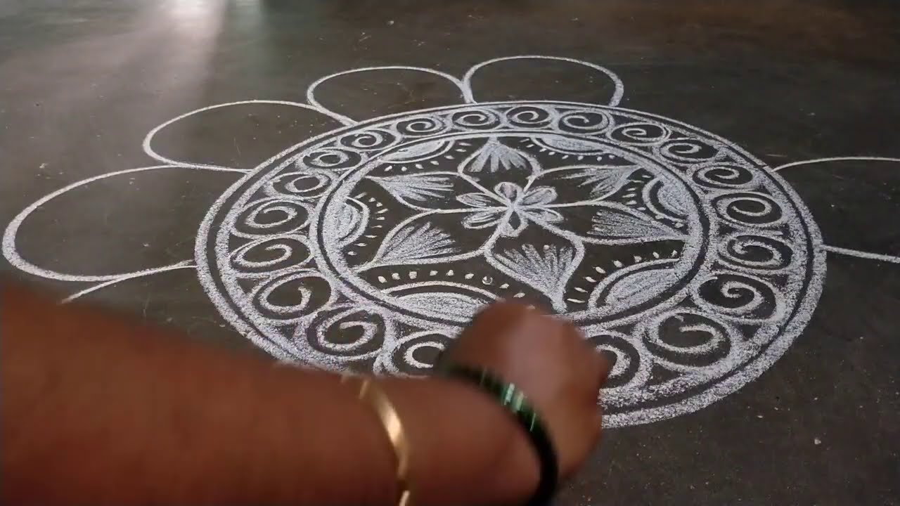 Beautiful rangoli design 766 - YouTube