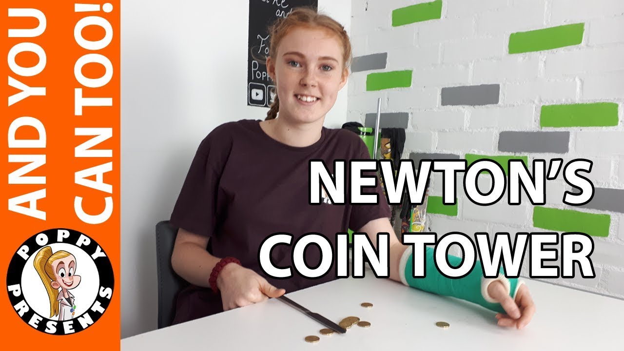 Coin Tower Experiment - Newtons First Law of Motion - Poppy Does ...
