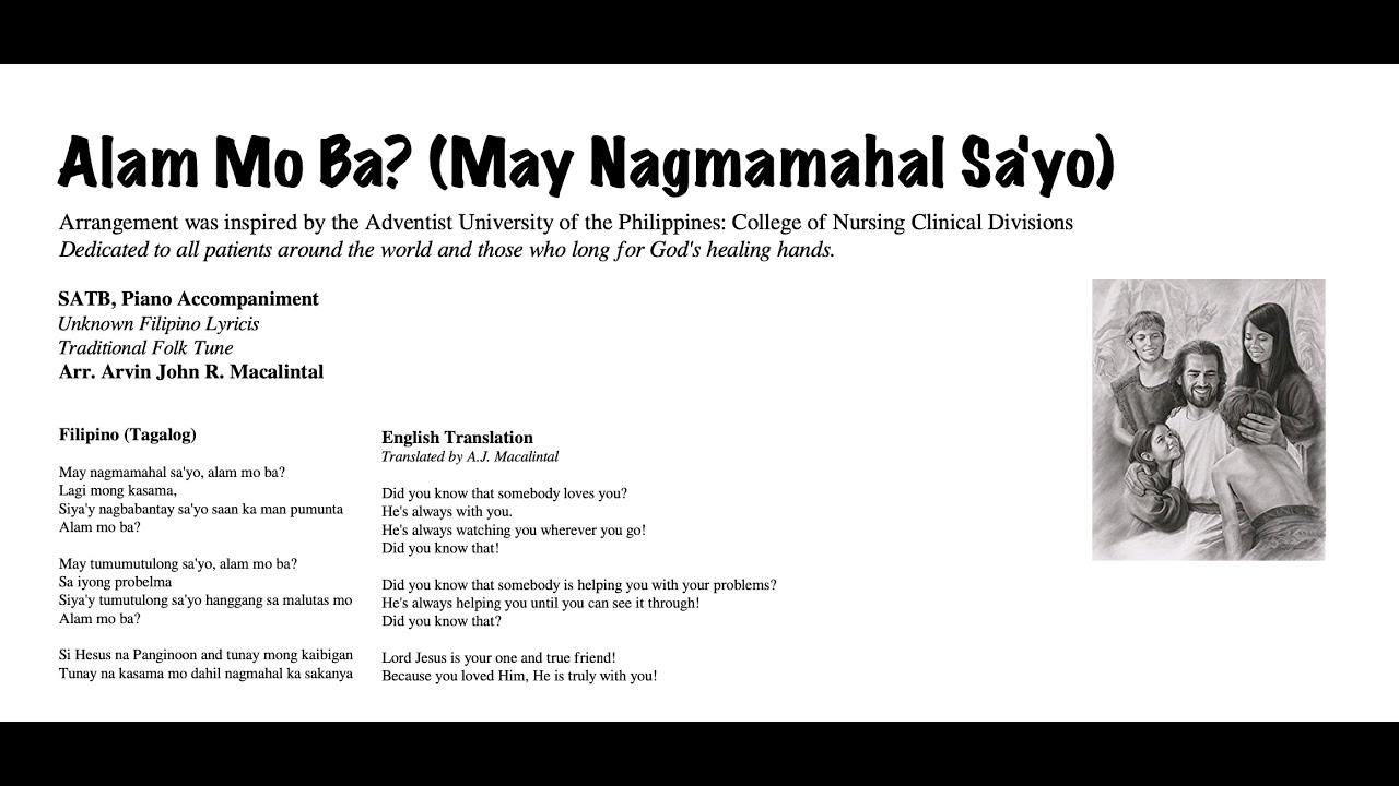 Alam Mo Ba? (May Nagmamahal Sa'yo) - SATB - arranged by A.J. Macalintal ...