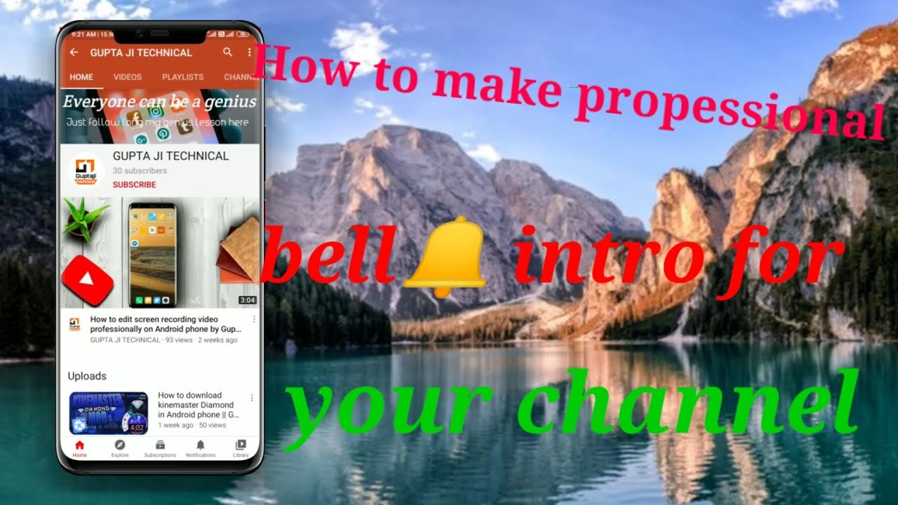 How to make professional Bell🔔 intro for your channel by Gupta ki ...