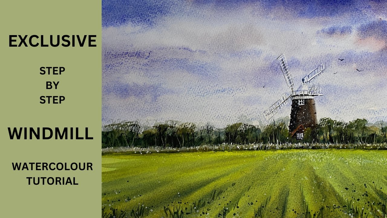 Exclusive Watercolour Windmill Tutorial - YouTube