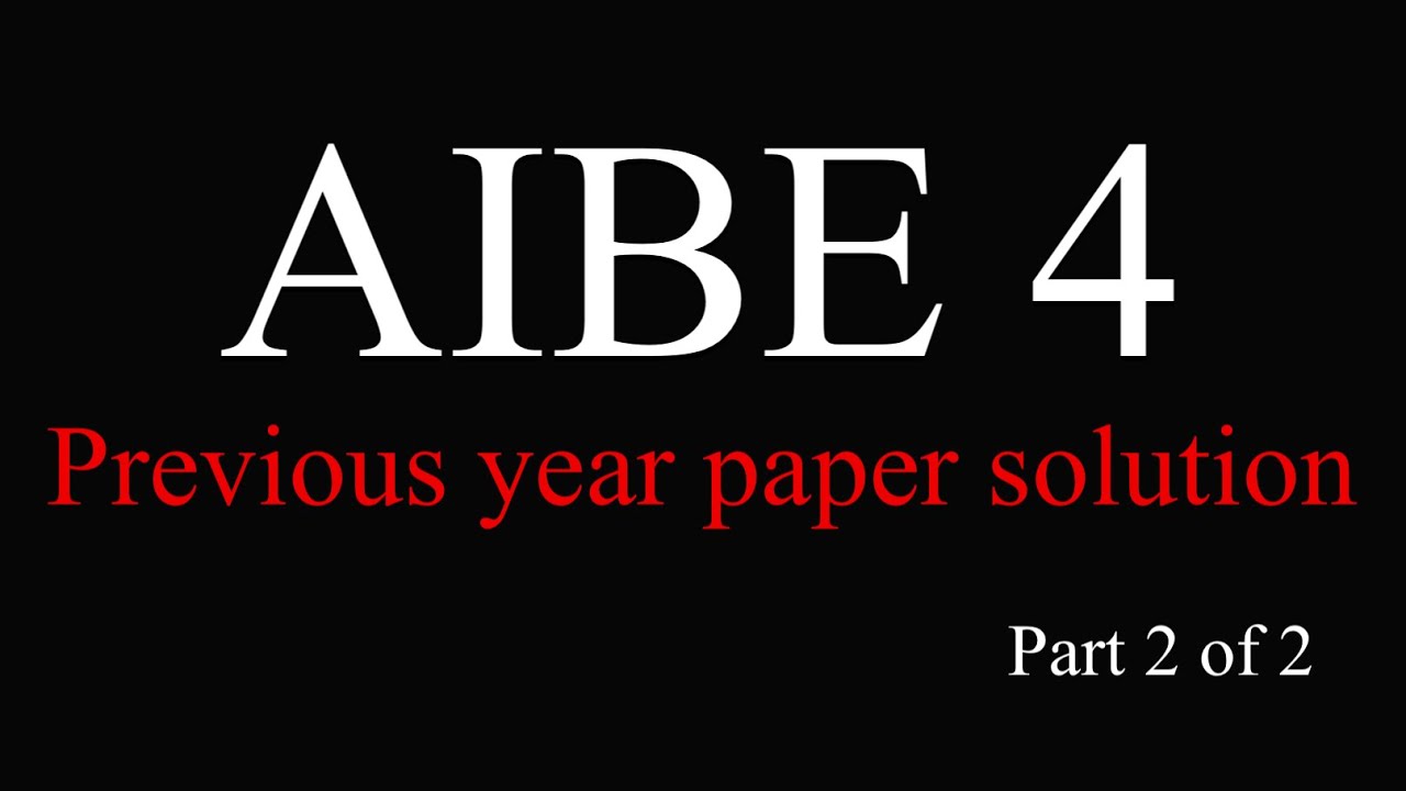AIBE 4 Question Paper Solution || All India Bar Examination || Previous year questions - YouTube
