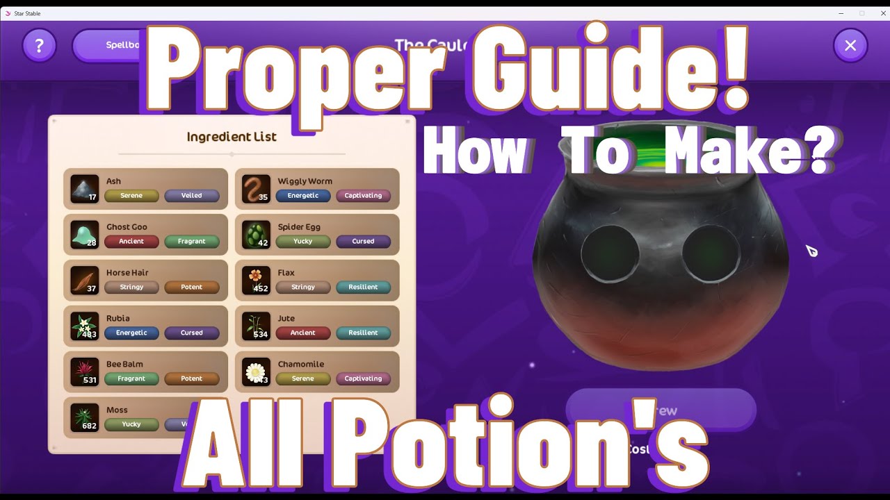 Star Stable {Proper Guide On How To Make All Potion's} - YouTube
