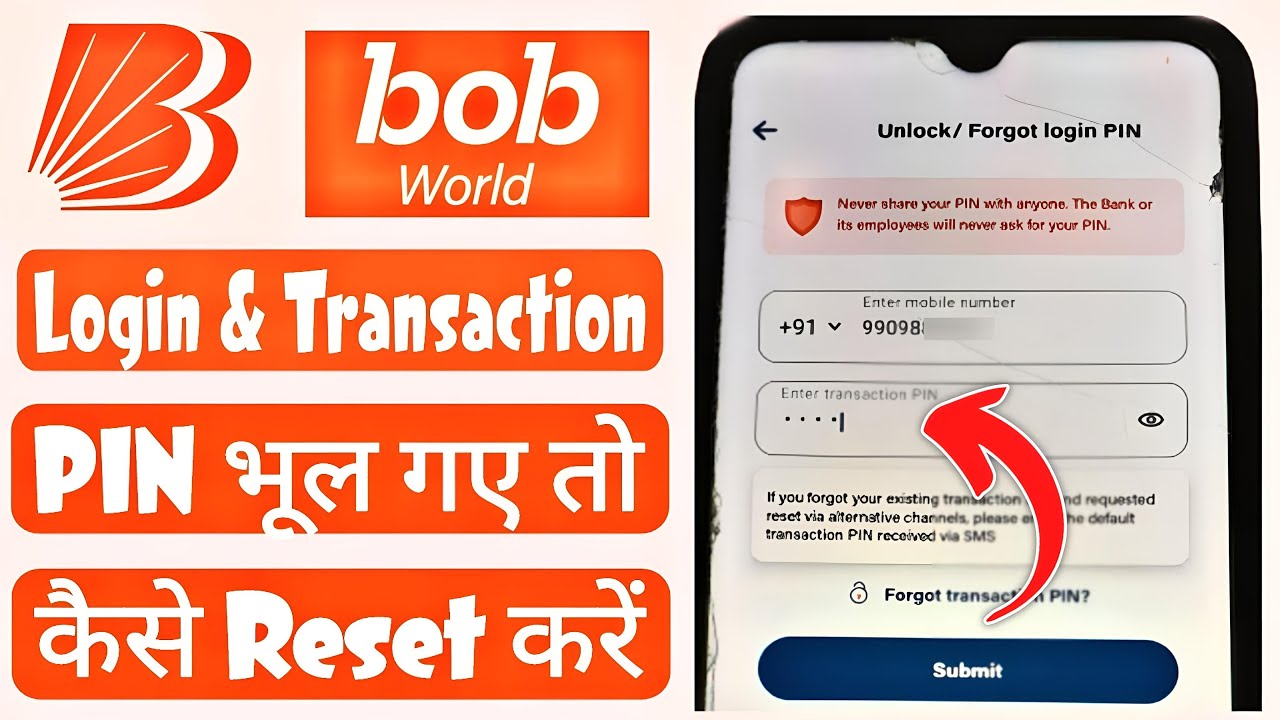 BOB World forgot login pin and transaction pin by net banking | BOB ...