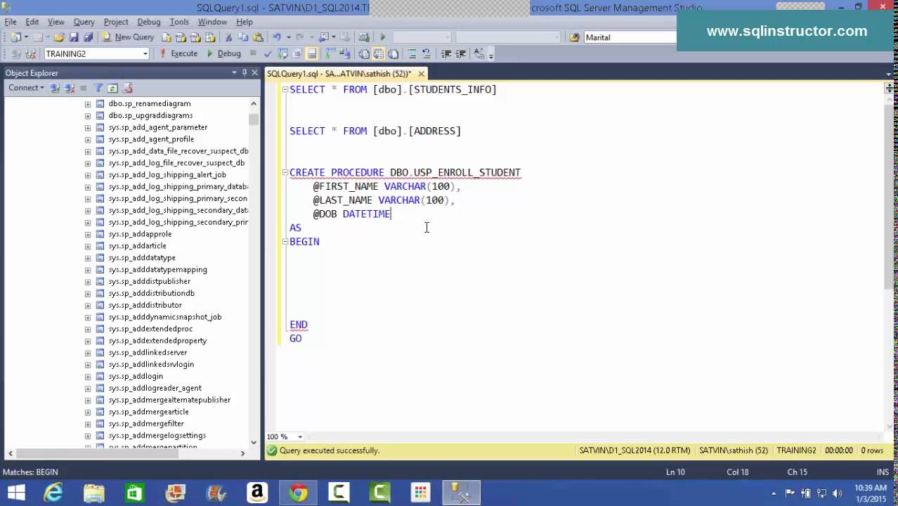 Sql Server Storedprocedures Youtube 9909