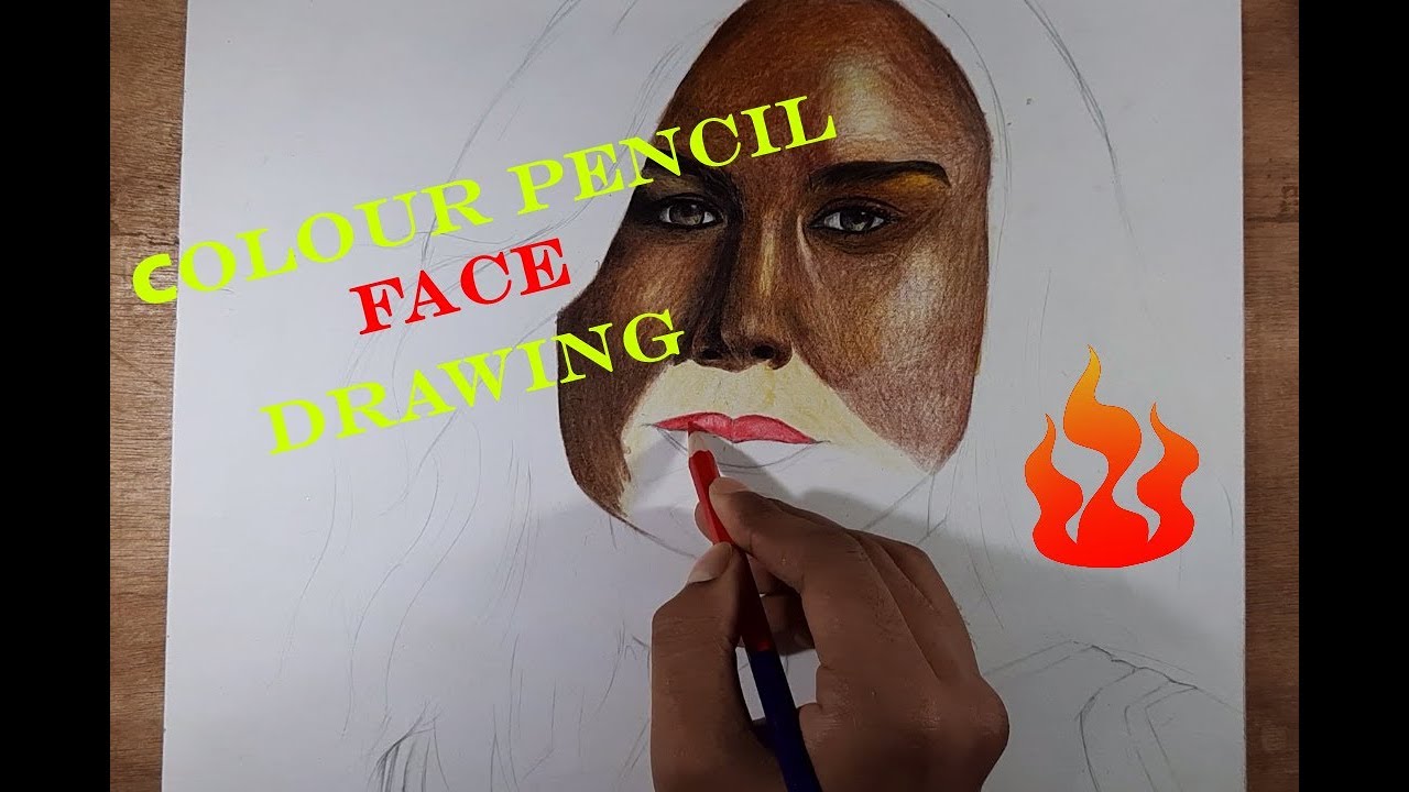 Colour pencil face drawing || faber Castell Colour pencils - YouTube