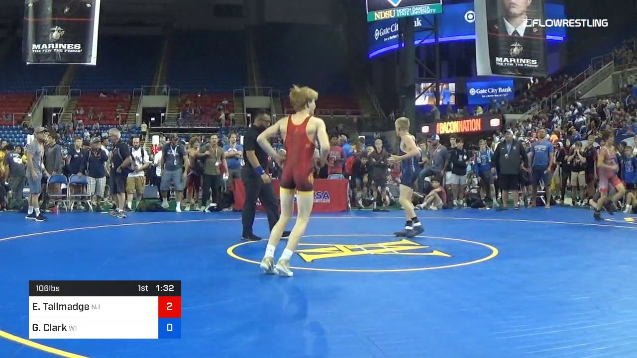 106 Lbs Quarters Evan Tallmadge New Jersey Vs Greyson Clark Wisconsin ...
