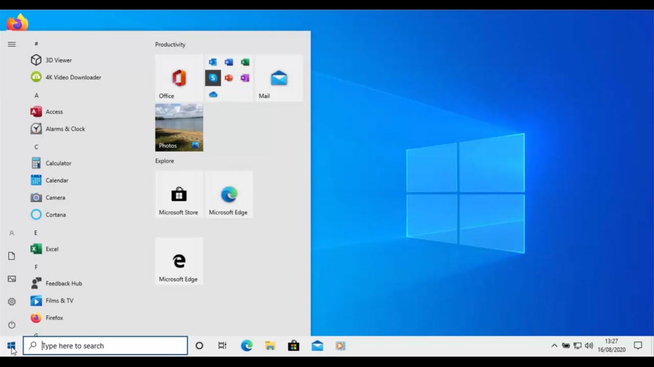 How to update to Windows 10 New Hidden Start Menu - August 2020 - YouTube