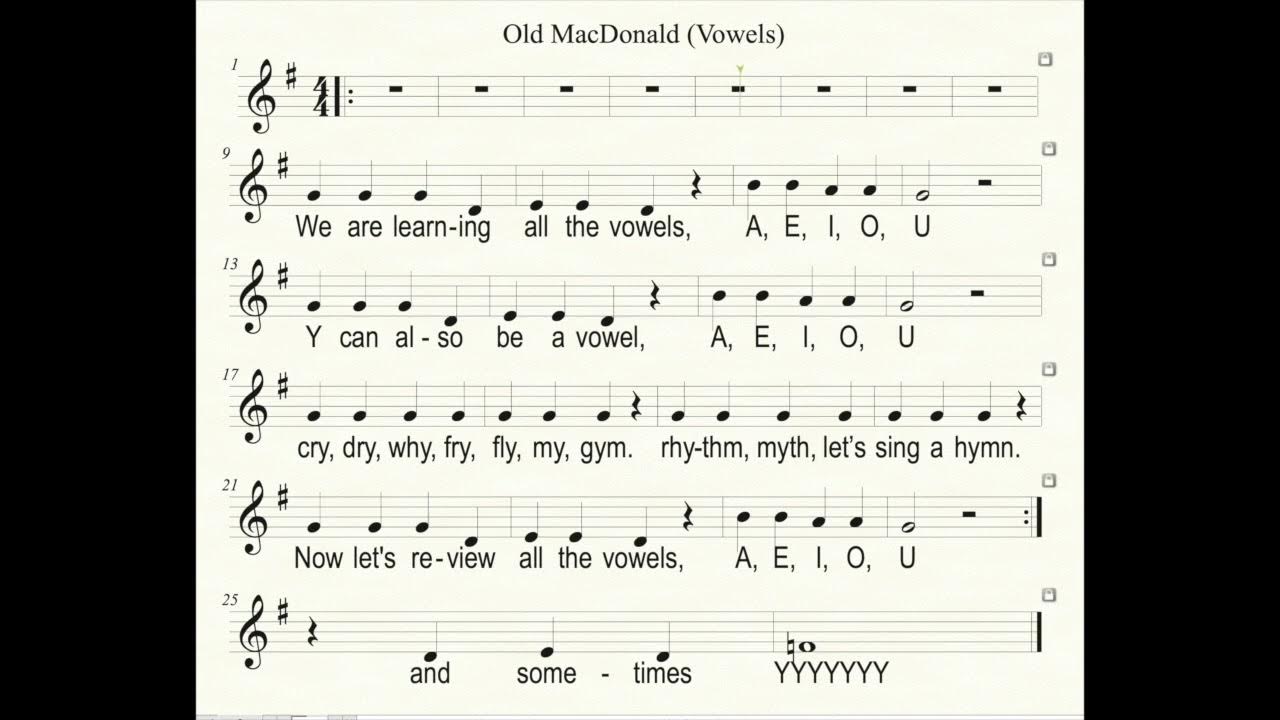 Old MacDonald Vowels - YouTube