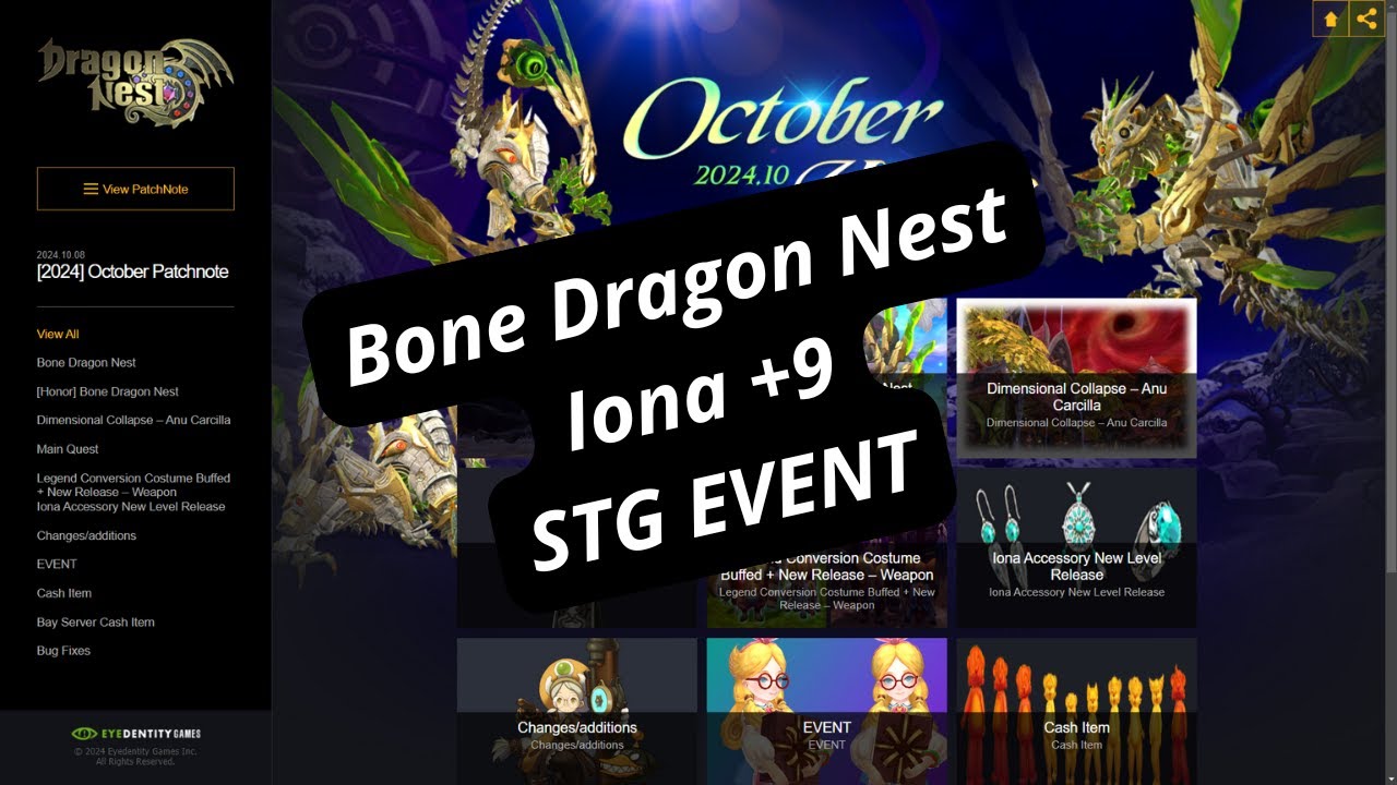 Patchnote October Dragon Nest SEA - YouTube