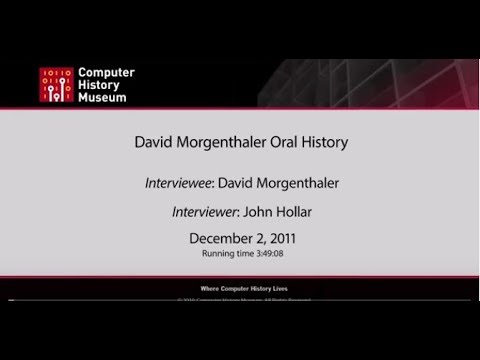 Oral History of David T. Morgenthaler, part 1 of 2 - YouTube