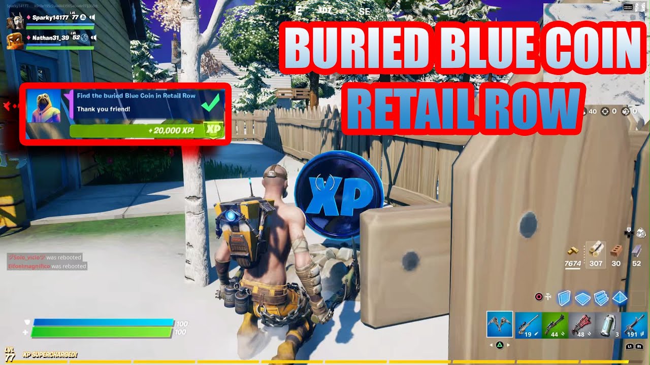 Fortnite || Find The Buried Blue Coin In Retail Row - YouTube