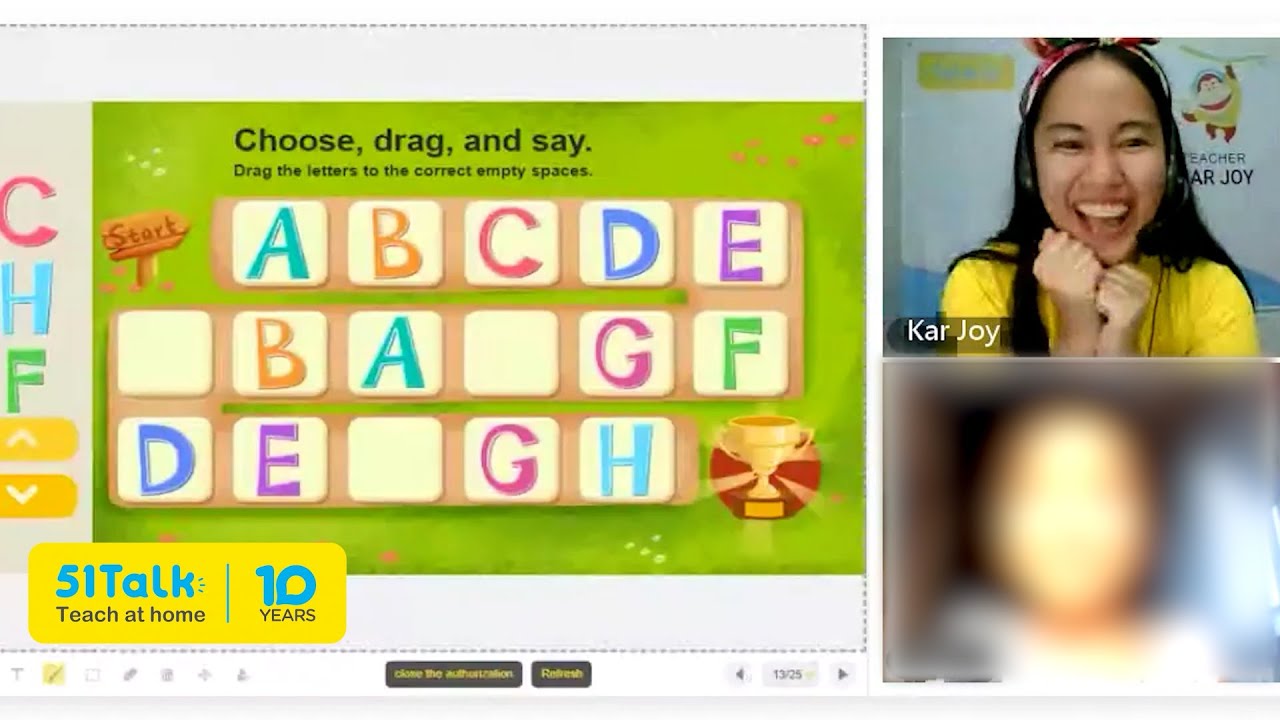 51Talk Teaching Demo: Playing a Game to Teach Letters|Teacher Kar Joy ...