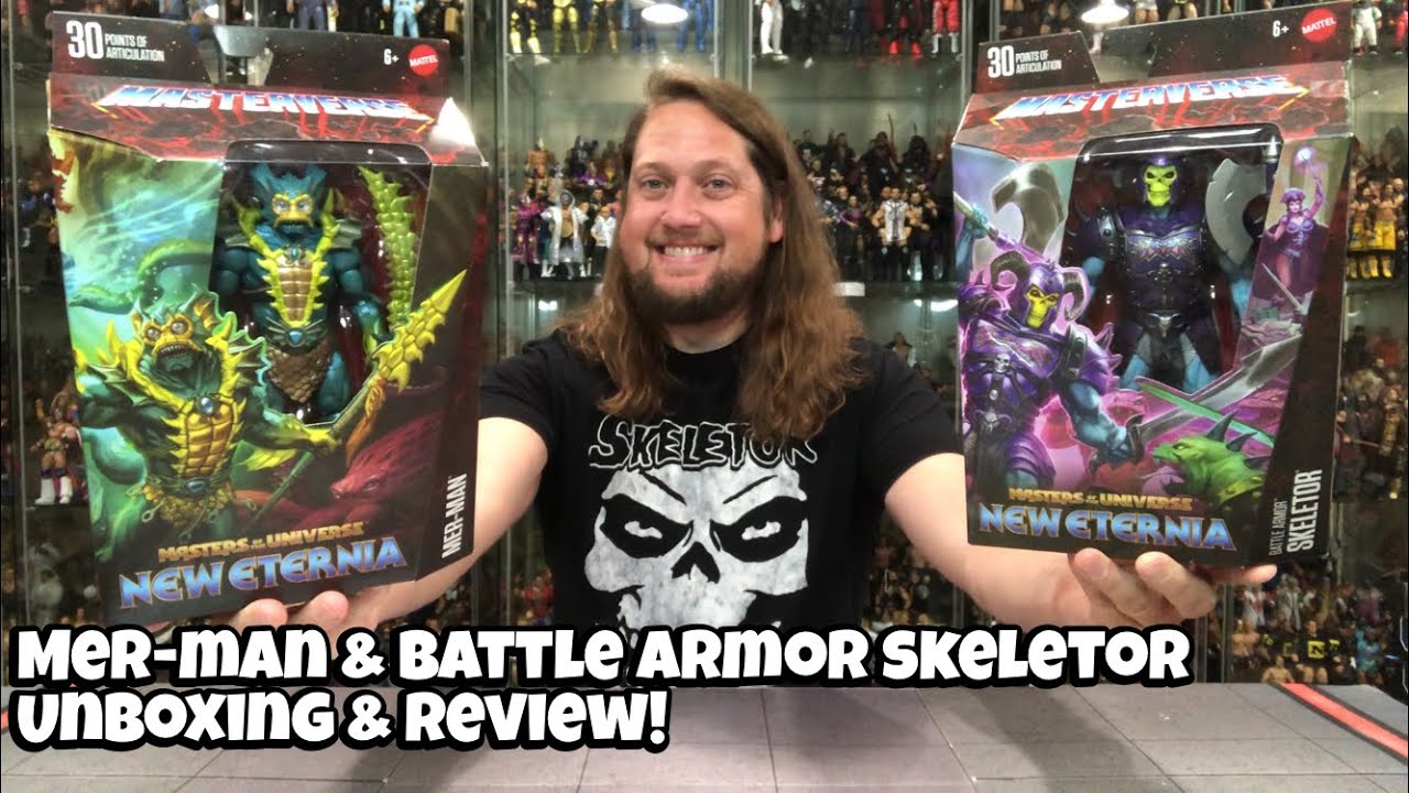 Mer-Man & Battle Armor Skeletor Masters of the Universe Unboxing ...